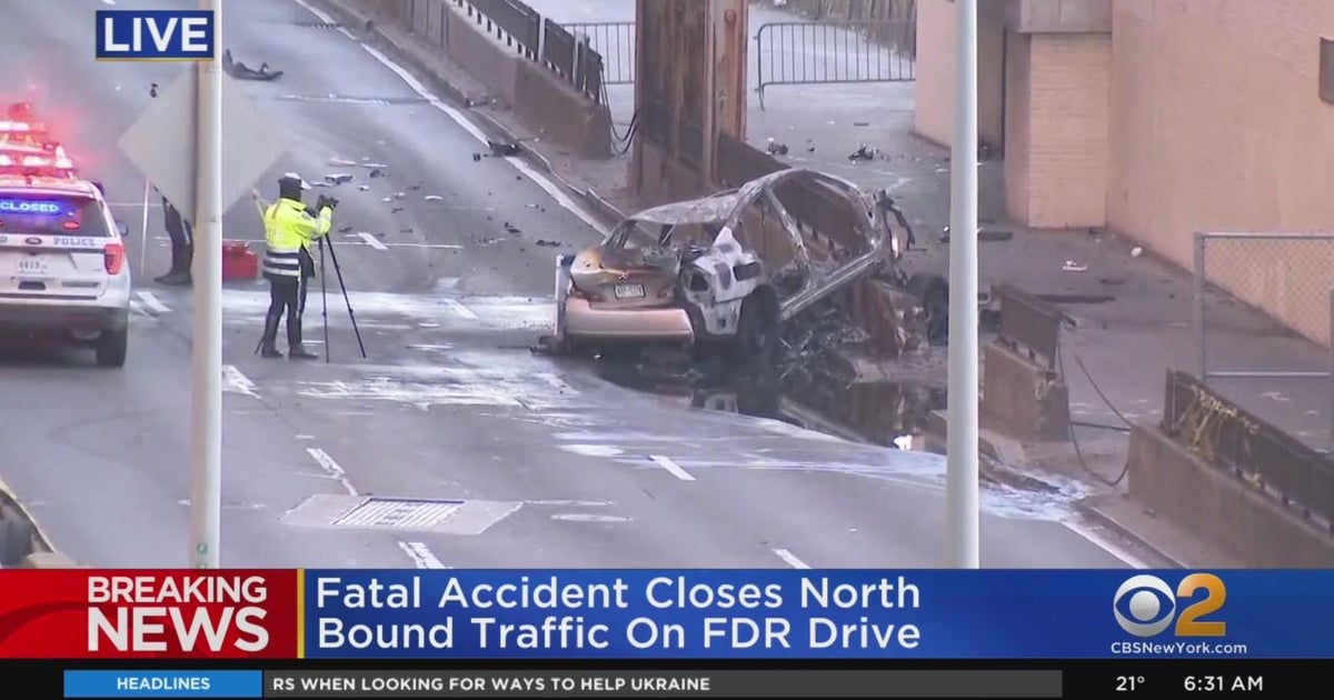 2 dead, 1 injured after fiery crash on FDR Drive - CBS New York