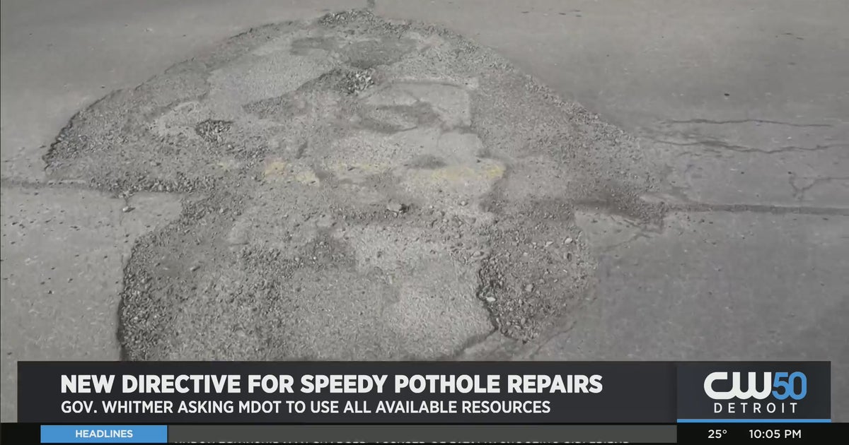Michigan Gov. Whitmer Directs MDOT To Expedite Pothole Repairs - CBS ...
