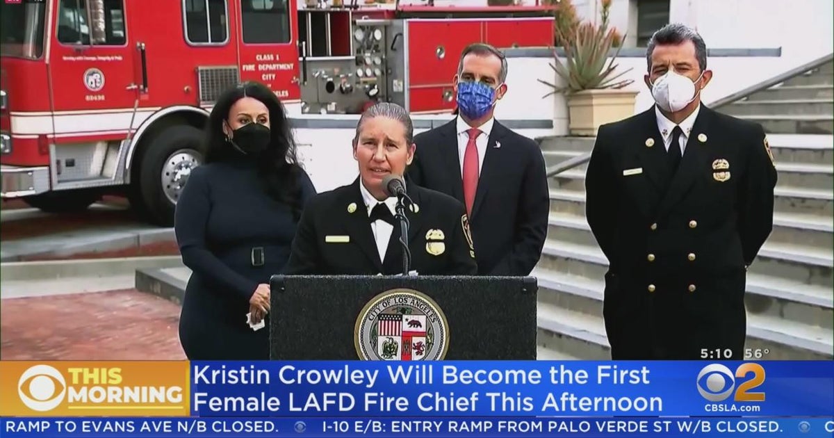 Kristin Crowley to be sworn in as LAFD's first female fire chief - CBS ...