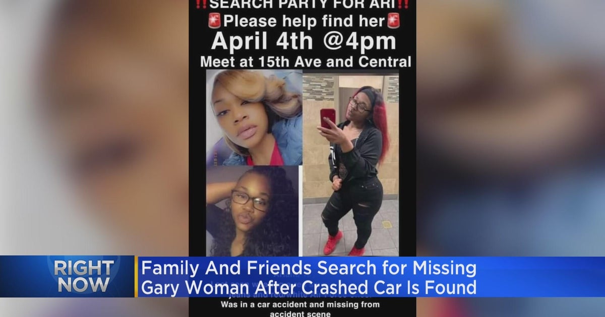 Family and friends search for missing Gary woman after crashed car is ...