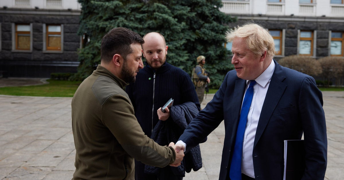 U.K. Prime Minister Boris Johnson travels to Ukraine's capital to meet ...