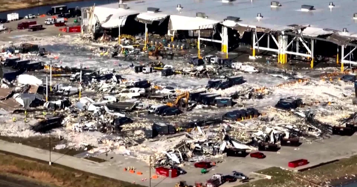 New information on Amazon building where six died after tornado - CBS ...