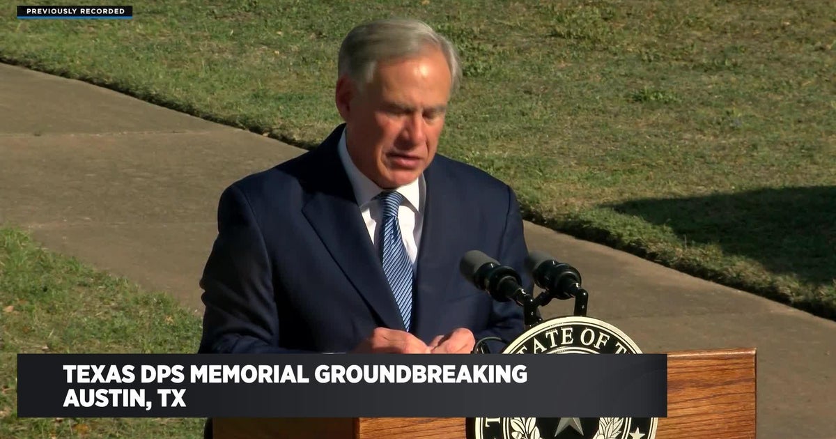 Gov. Abbott delivers remarks at Texas DPS Memorial groundbreaking - CBS ...