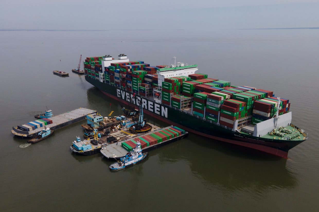 Ever Forward, container ship stuck in Chesapeake Bay for weeks, finally ...