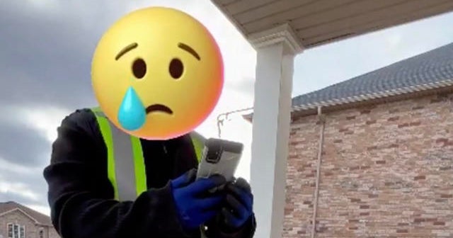 Deaf delivery driver overcome with emotion after discovering gift - CBS ...