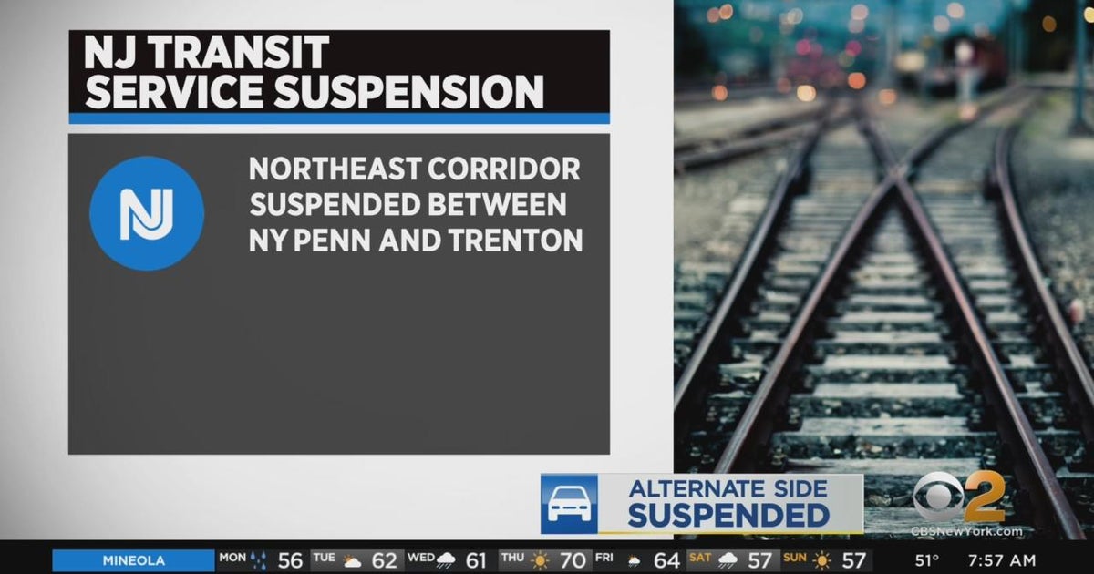 NJ Transit Northeast Corridor suspended - CBS New York