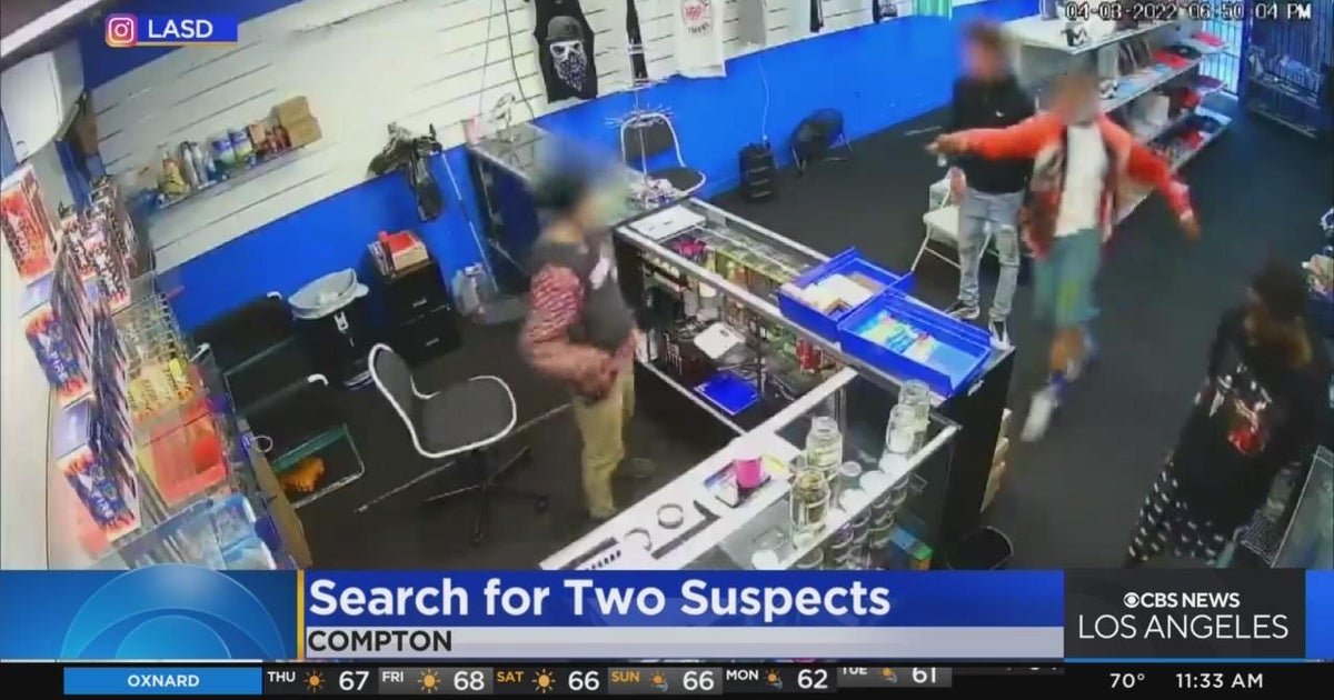 Caught on video: Gun battle erupts at Compton pot shop - CBS Los Angeles