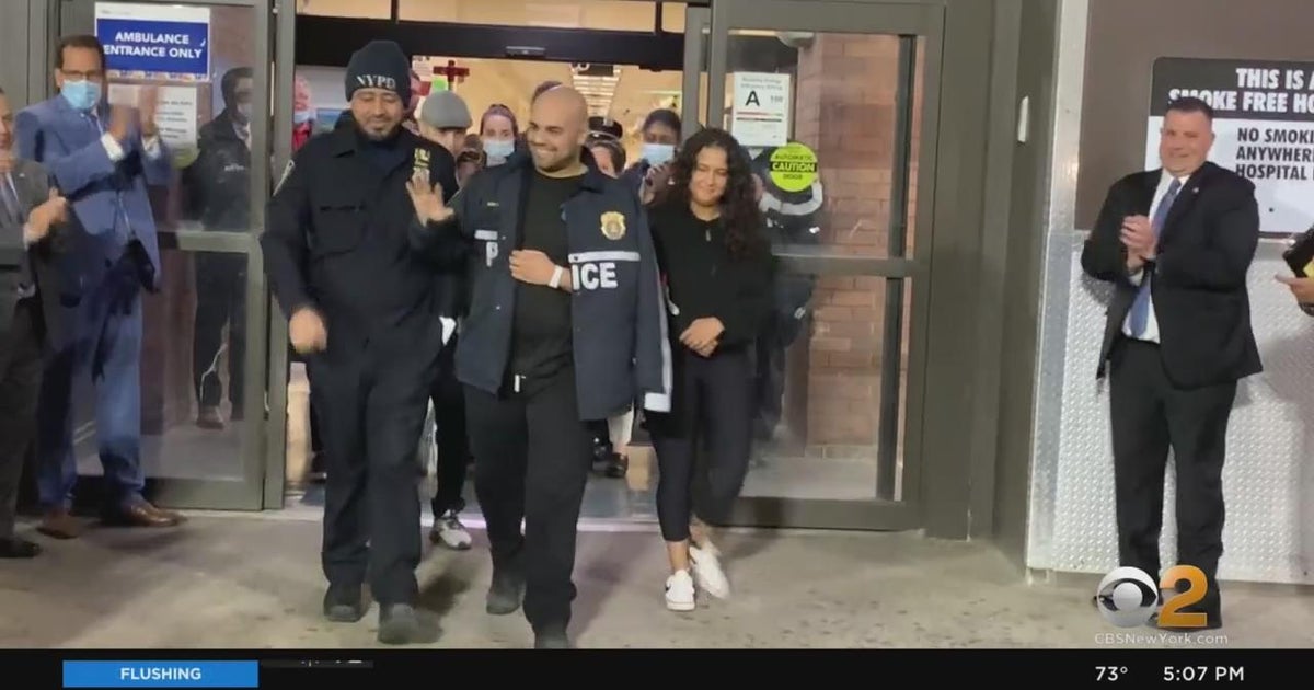 NYPD officer home after being injured in Bronx shooting - CBS New York