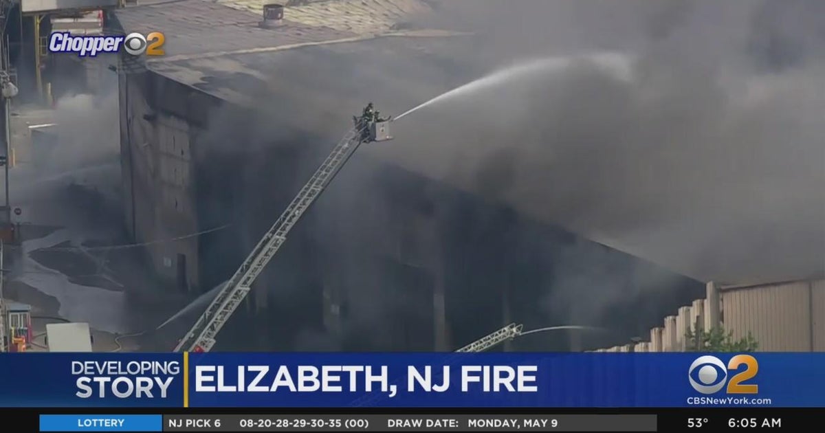 Elizabeth waste management fire officially put out - CBS New York