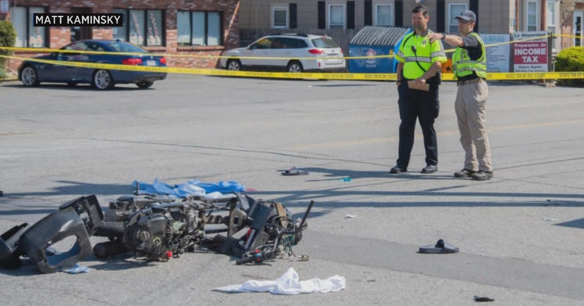 Moped driver injured after crash involving school bus in Lowell - CBS Boston