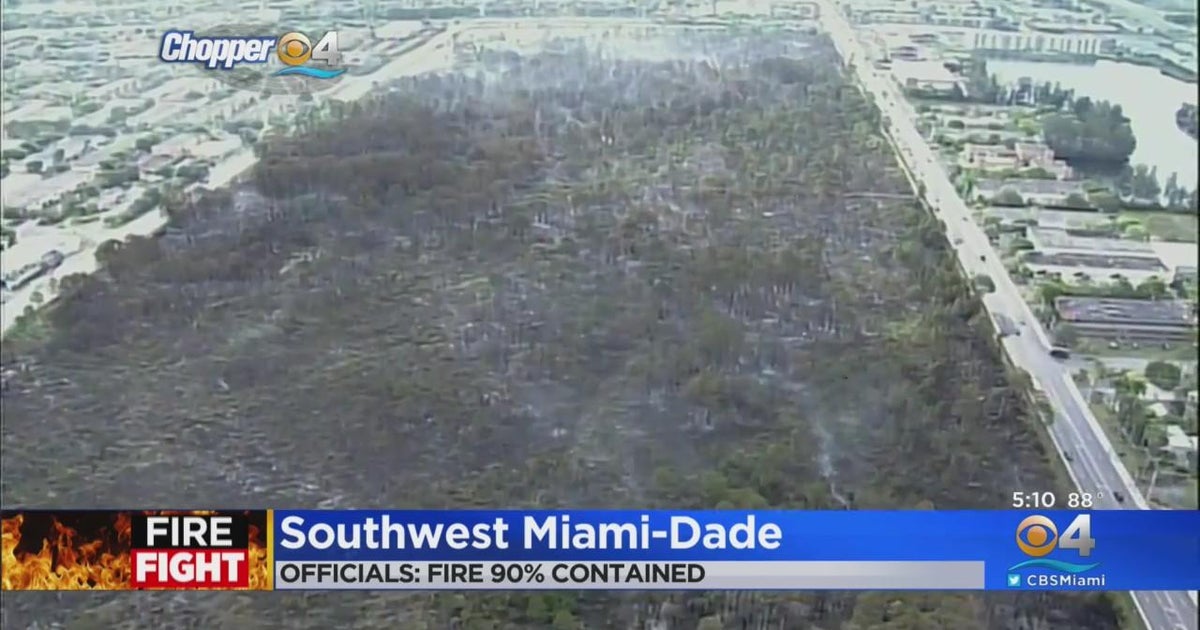 Brush Fire In SW Miami-Dade 90% Contained - CBS Miami