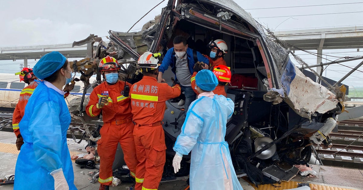 High-speed train derailment in China kills 1, injures 8 - CBS News