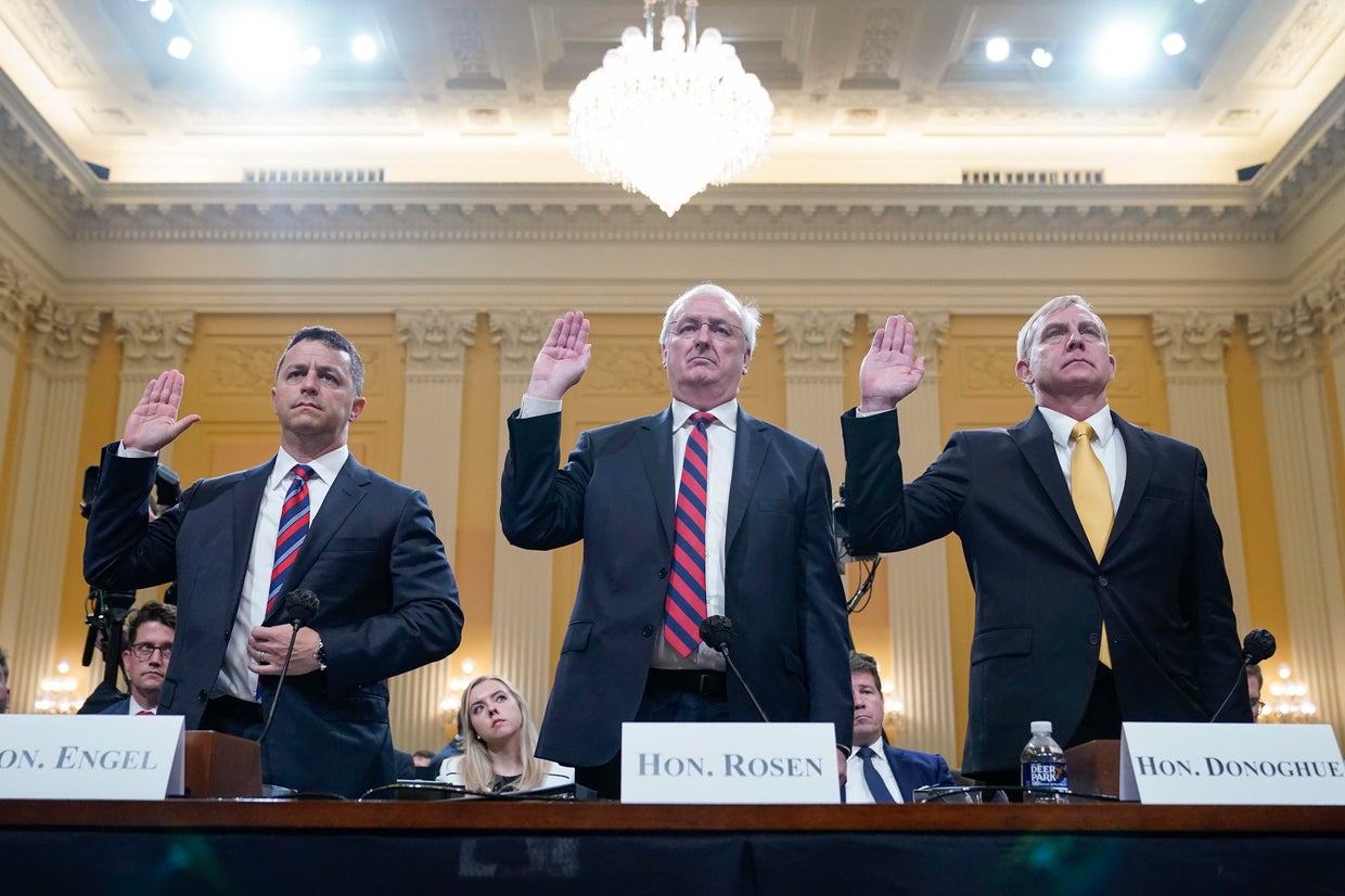 House Jan. 6 committee hearing today zeroes in on former Justice ...