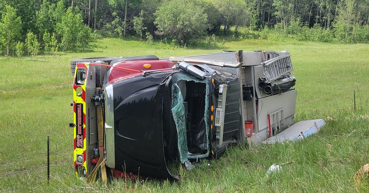 Timberline Fire Protection truck rolls over - CBS Colorado