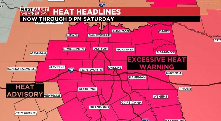 North Texas under excessive heat warning until Saturday night - CBS Texas