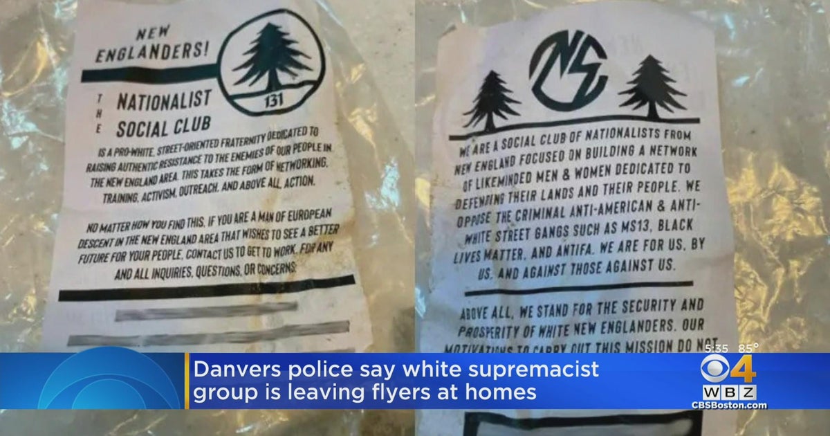 Pro-white flyers show up in Danvers - CBS Boston