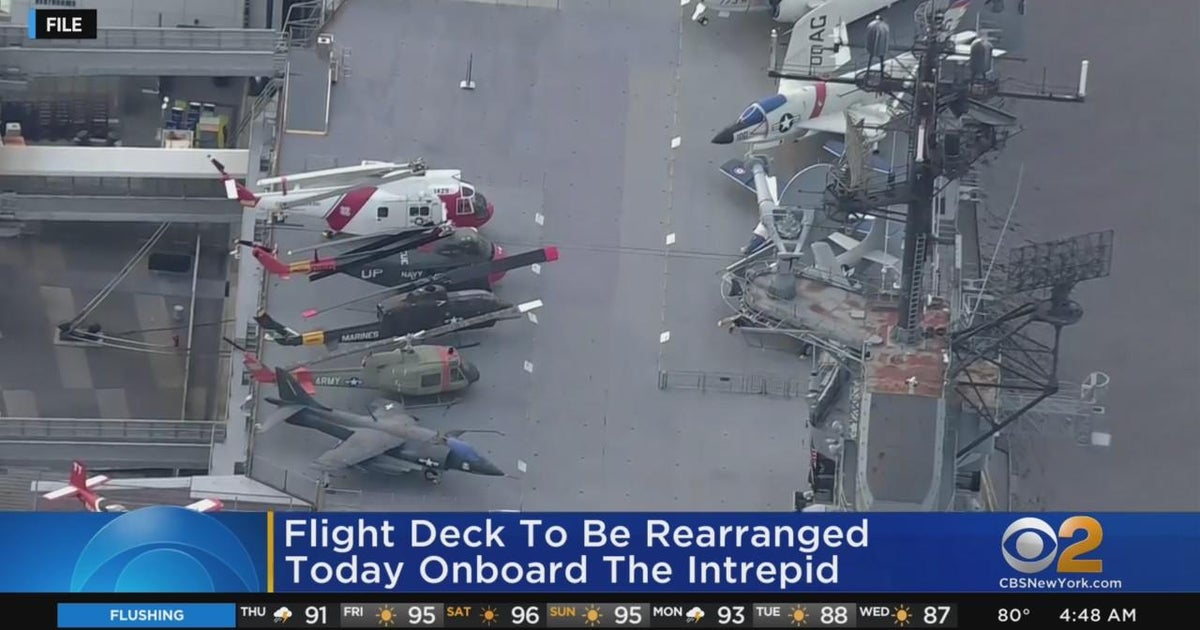 Intrepid set to rearrange flight deck - CBS New York