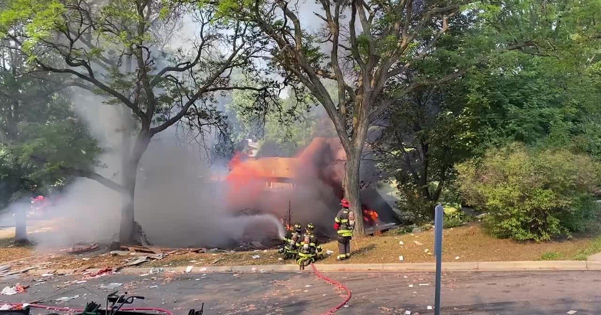 Viewer video shows aftermath of reported house explosion - CBS Minnesota