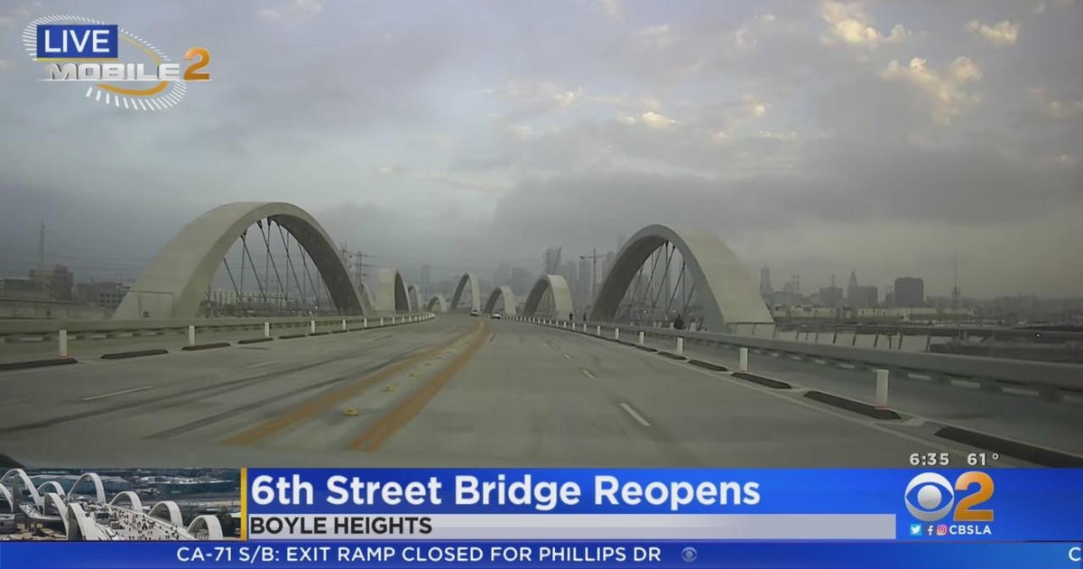 6th Street Bridge reopens to morning traffic - CBS Los Angeles