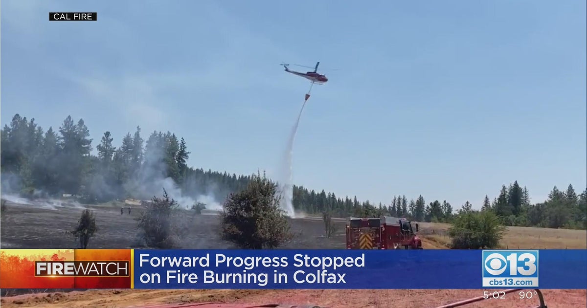 Forward progress stopped on fire burning in Colfax - CBS Sacramento