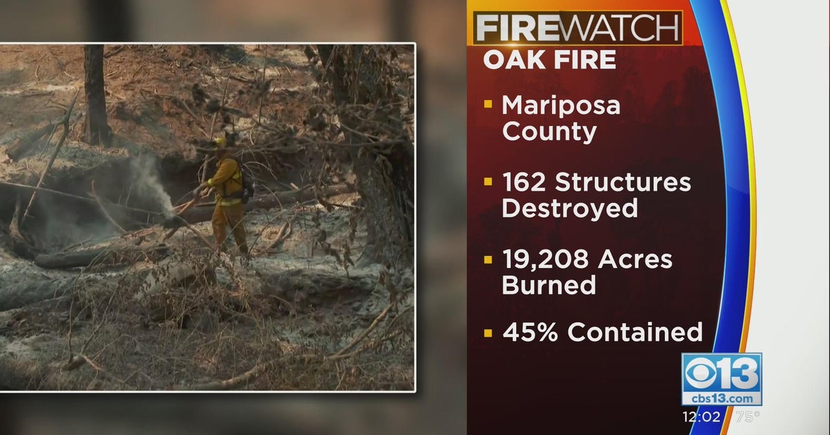 Oak Fire containment continues to grow - CBS Sacramento