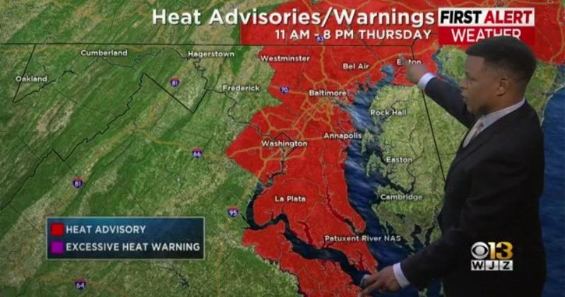 Baltimore declares Code Red Extreme Heat Alert for Thursday - CBS Baltimore