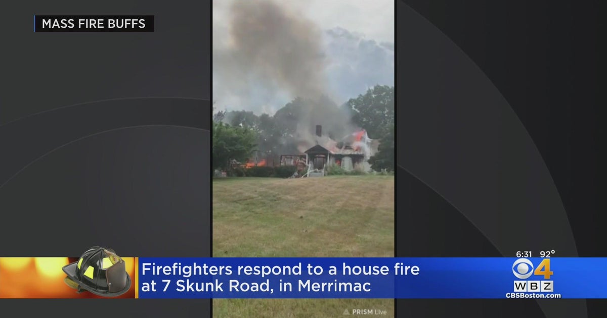 3 firefighters injured by Merrimac house fire - CBS Boston