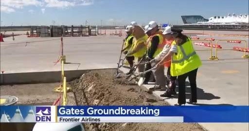 Frontier breaks ground on new gates at DIA - CBS Colorado
