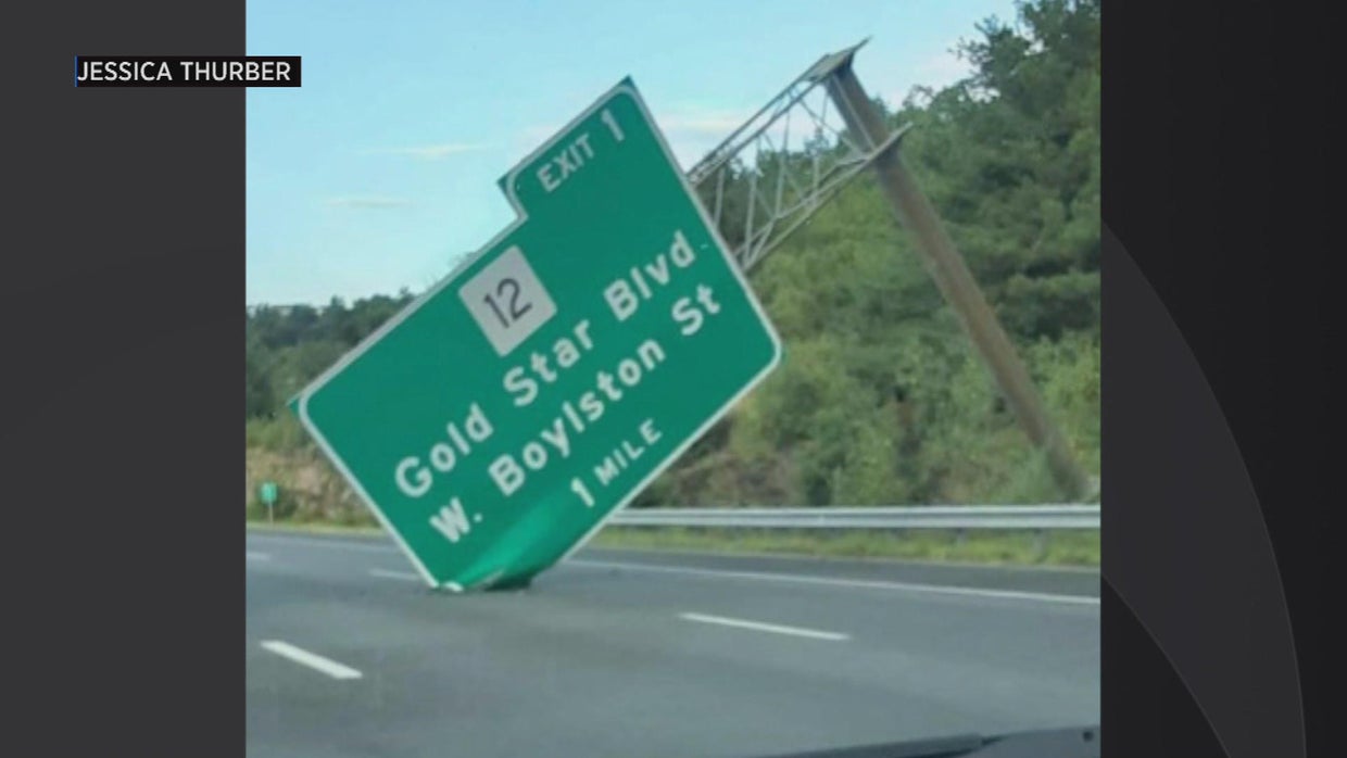 Why did this highway sign fall down in Worcester? MassDOT reviewing ...
