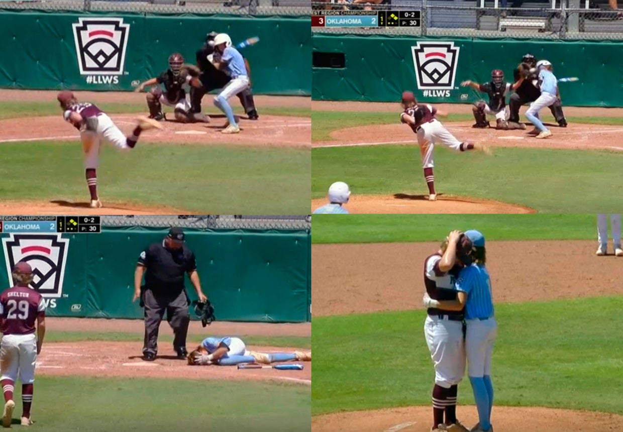 Little League baseball player hugs distraught pitcher who hit him in ...
