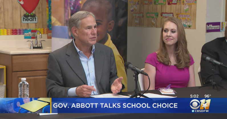 Governor Greg Abbott continues campaign push for school choice - CBS Texas