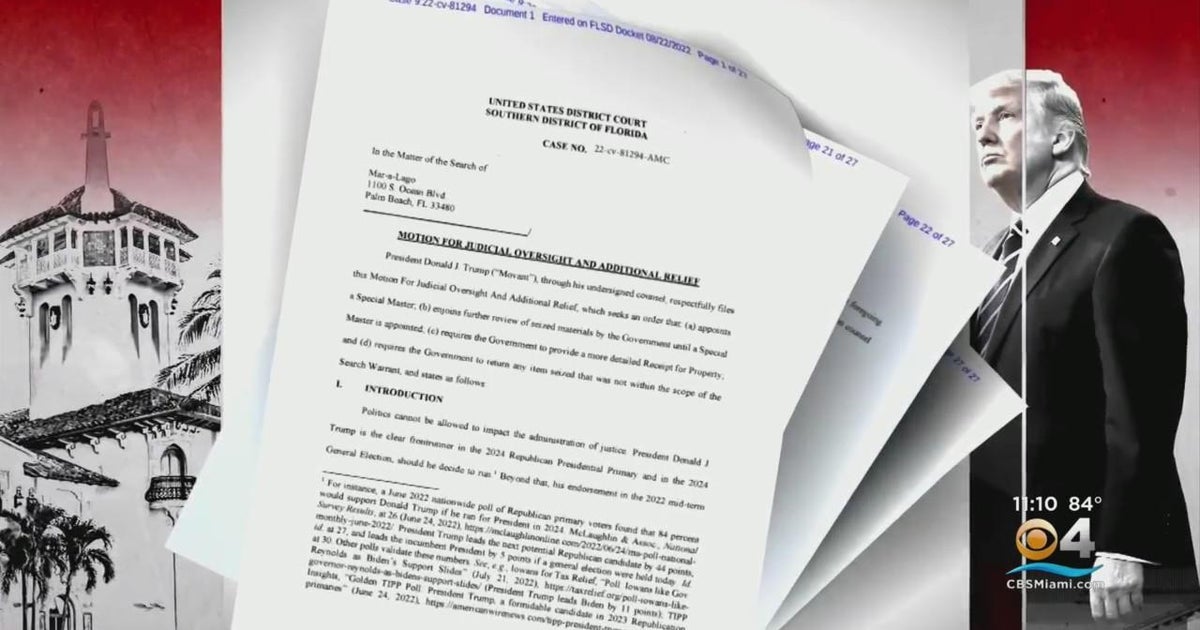 Trump suing US government over Mar-a-Lago raid - CBS Miami