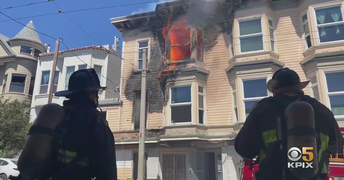 At least 13 displaced after massive fire damages SF apartment complex - CBS San Francisco