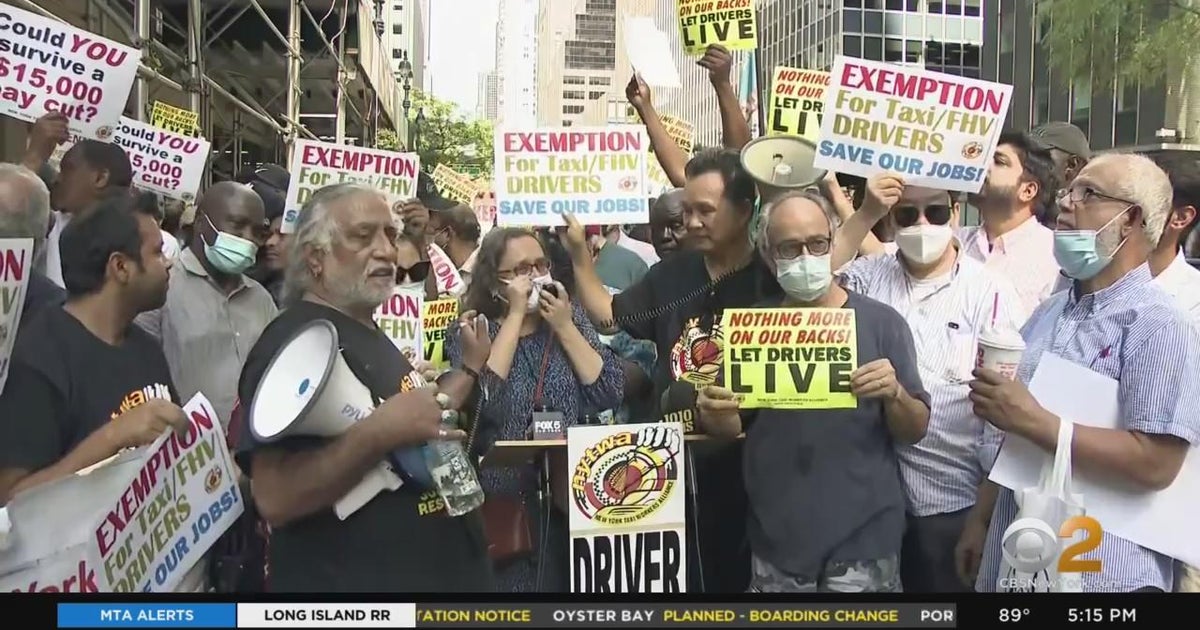 NYC taxi drivers rally against congestion pricing plan - CBS New York