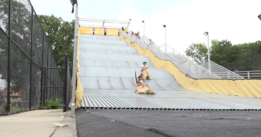 Giant Slide reopens for first time since going viral - CBS Detroit