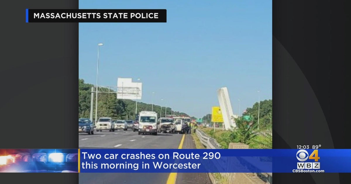 2 crashes snarl traffic in both directions on 290 in Worcester - CBS Boston