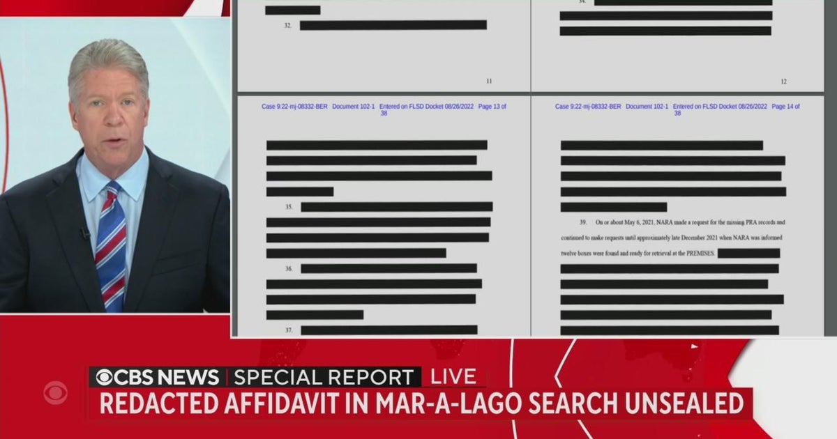 Special Report: Redacted affidavit in FBI's Mar-a-Lago search unsealed ...