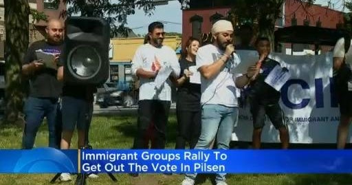 Immigrant groups rally to get out the vote in Pilsen - CBS Chicago