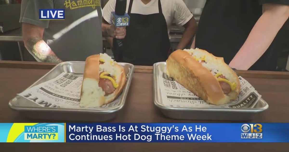 Where's Marty? At the iconic Stuggy's for a morning hot dog - CBS Baltimore