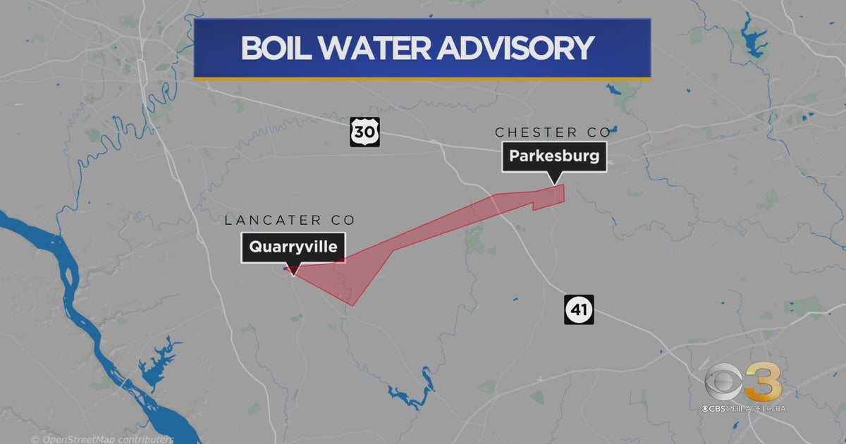 Water Boil Advisory in effect for parts of Chester County - CBS ...