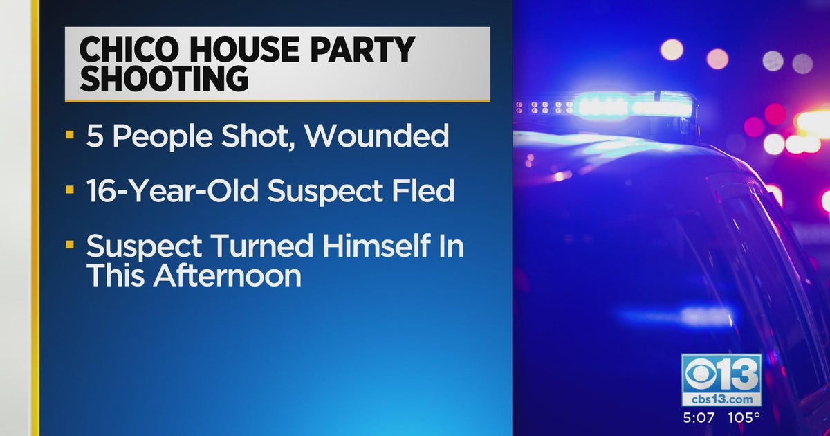16-year-old arrested for shooting 5 people at a Chico house party - CBS ...