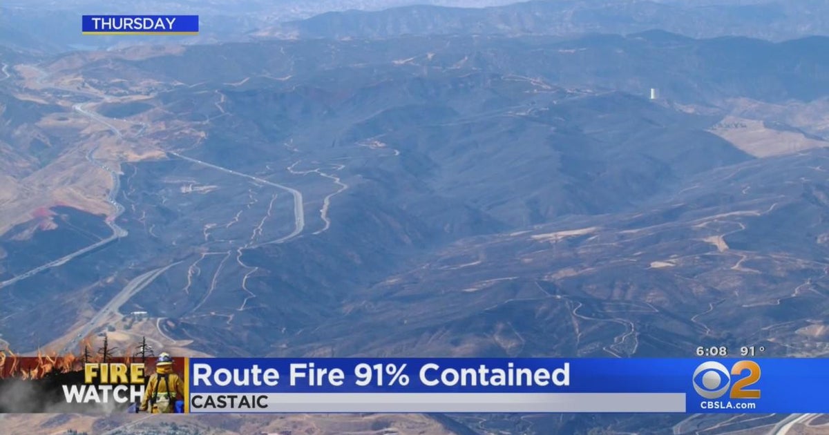Route Fire in Castaic now 91% contained - CBS Los Angeles