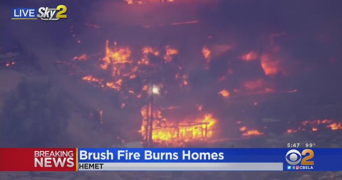 Power lines sparking in fire - CBS Los Angeles