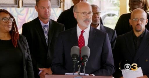 Pennsylvania Gov. Wolf in Philadelphia announcing violence intervention ...