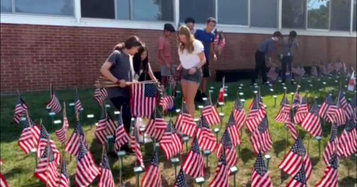 Cedar Grove High School students line lawn with flags to remember 9/11 ...