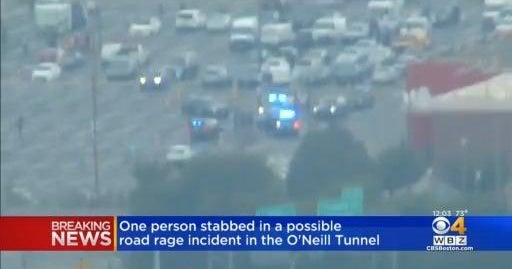 1 hurt after road rage stabbing in O'Neill Tunnel - CBS Boston