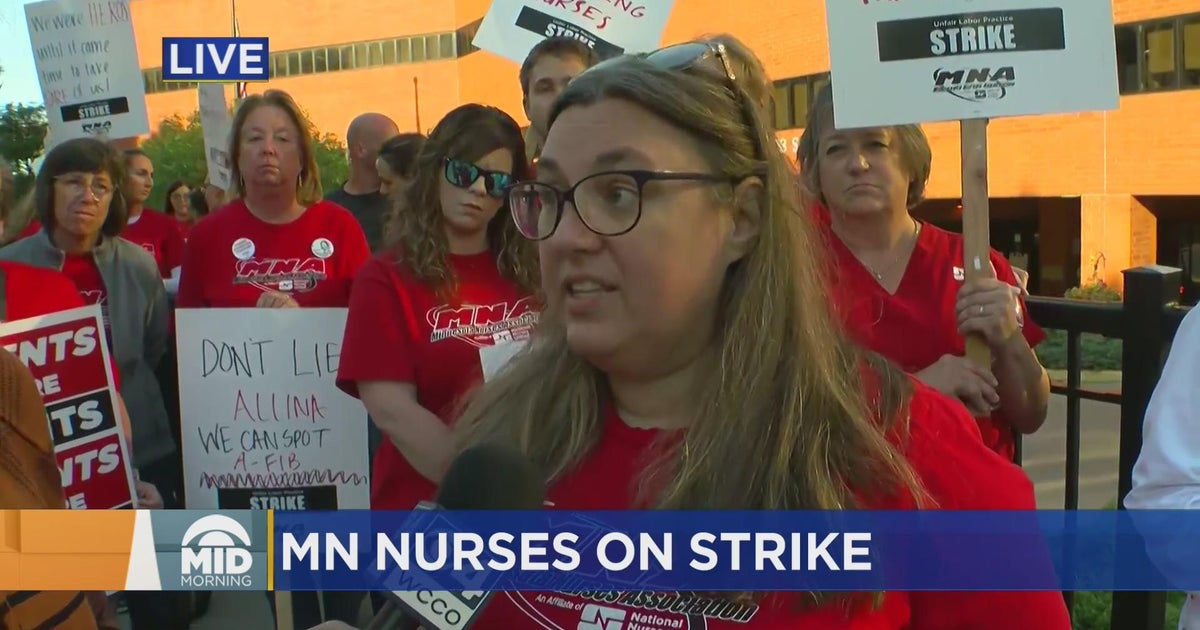 Large picket line forms in downtown St. Paul as nurses' strike begins ...