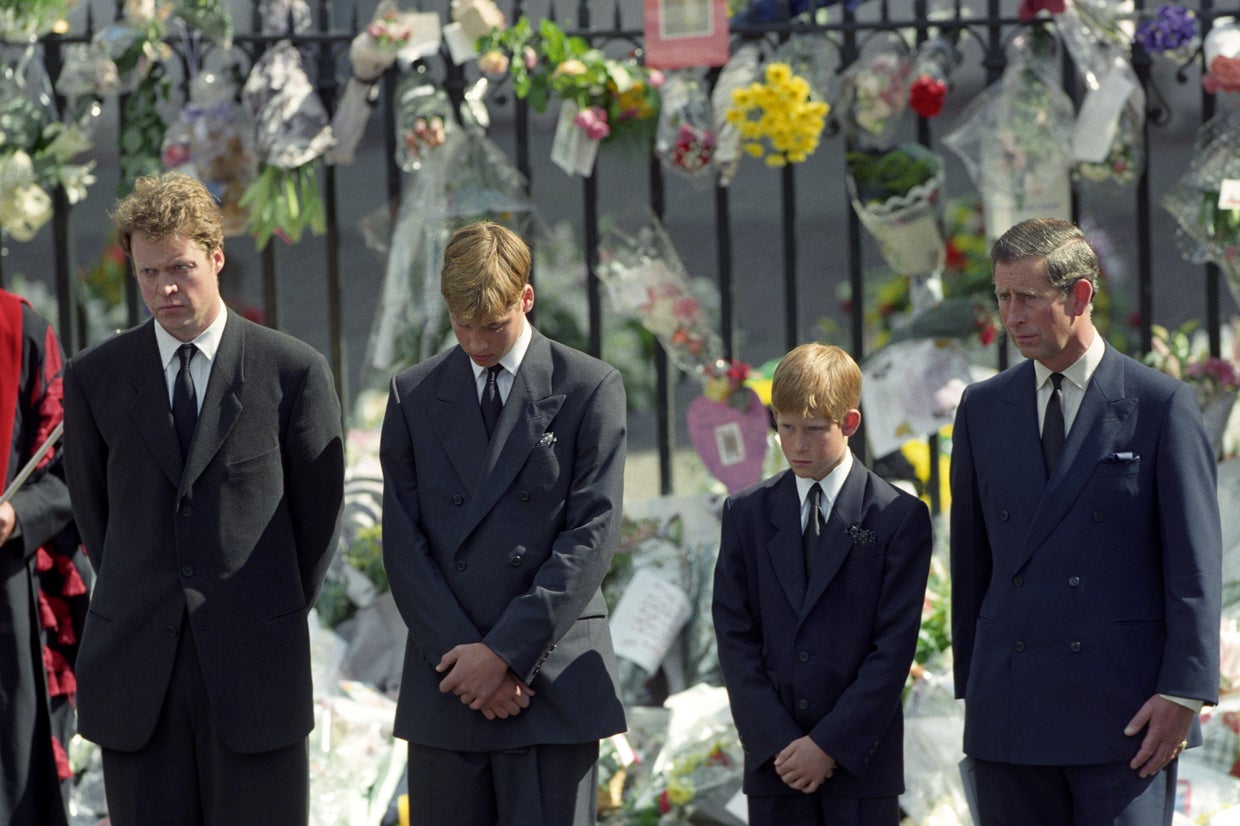 Princes William and Harry stood side by side in the queen's funeral ...