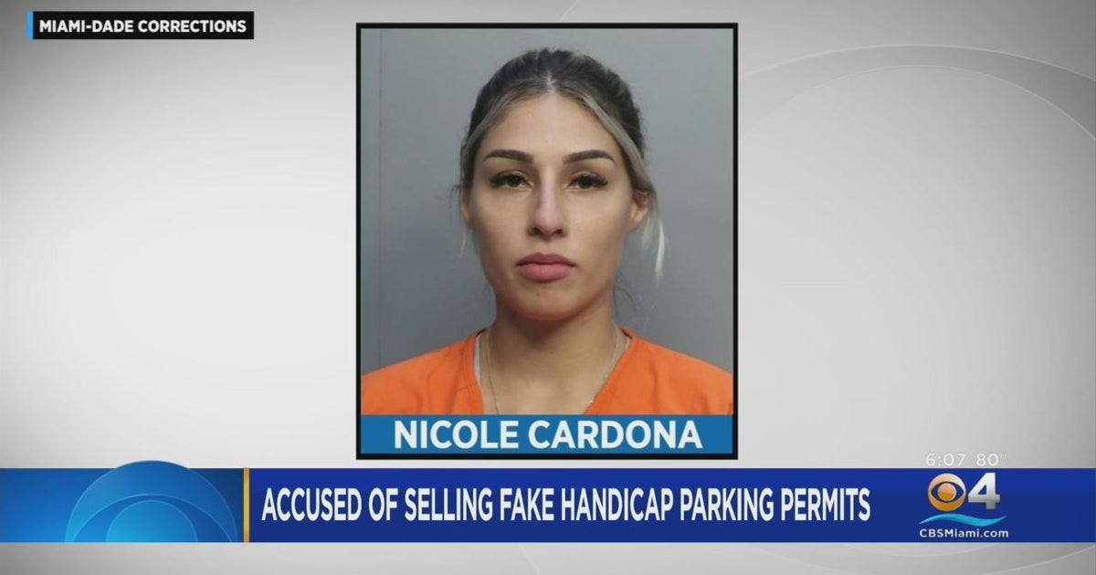 Woman arrested for selling fake disabled parking permits - CBS Miami