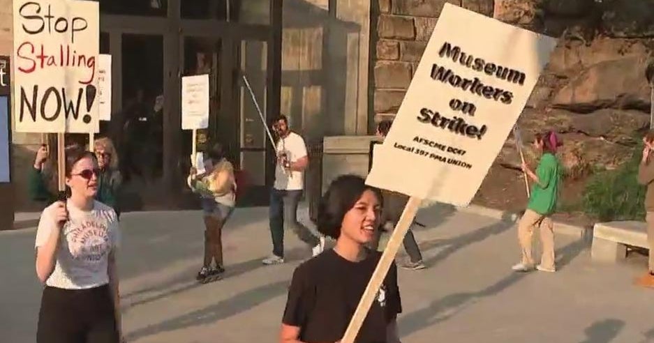 Union workers at Art Museum go on 1 day strike - CBS Philadelphia